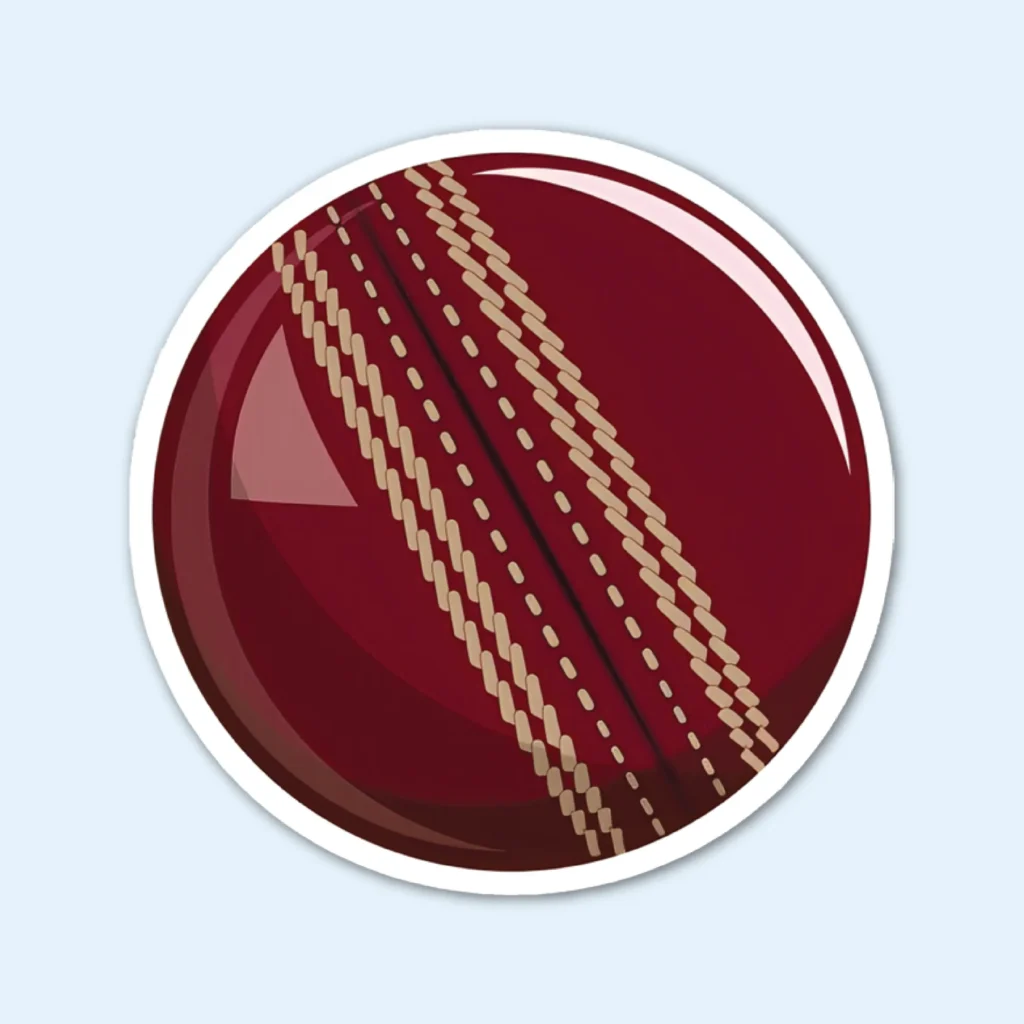 Red Cricket Ball Sticker | Cricket Stickers For Laptop and more