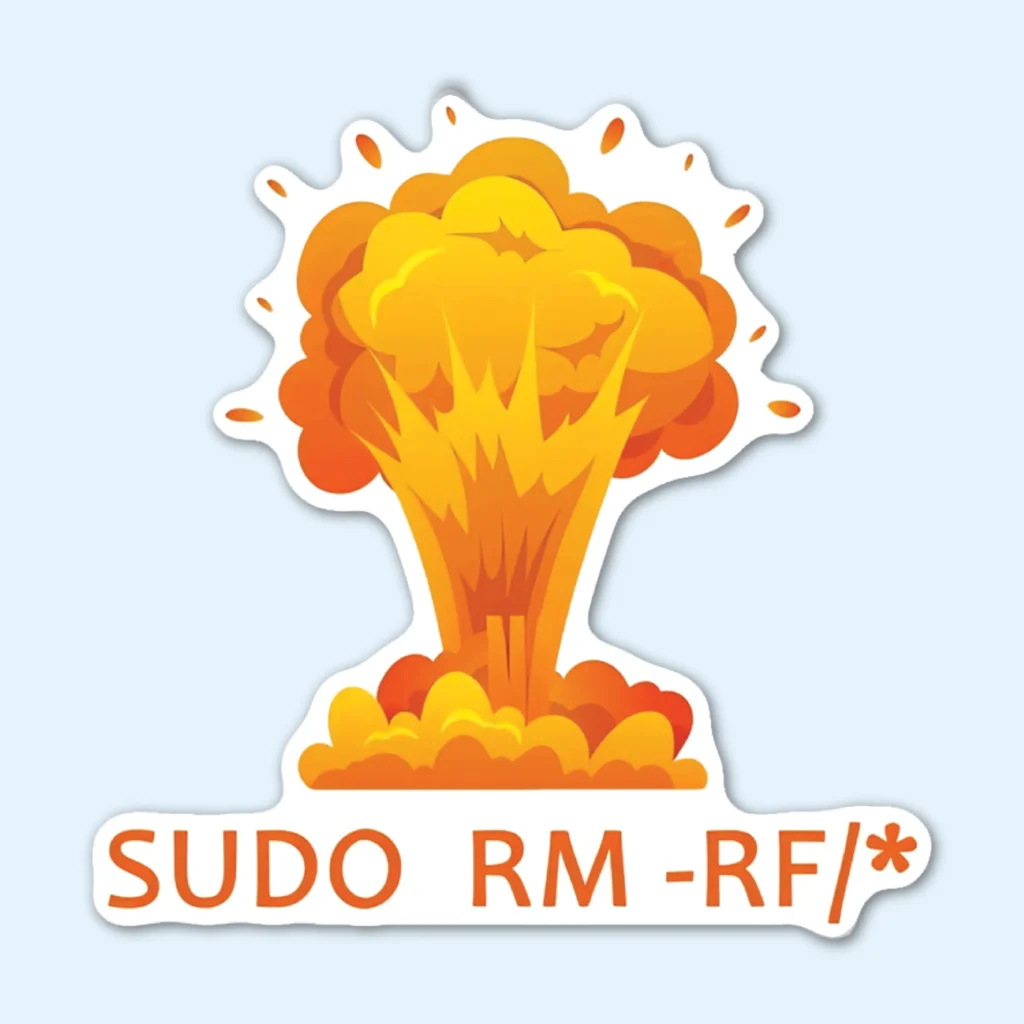 Sudo RM RF Sticker | Coding Stickers For Laptops and more
