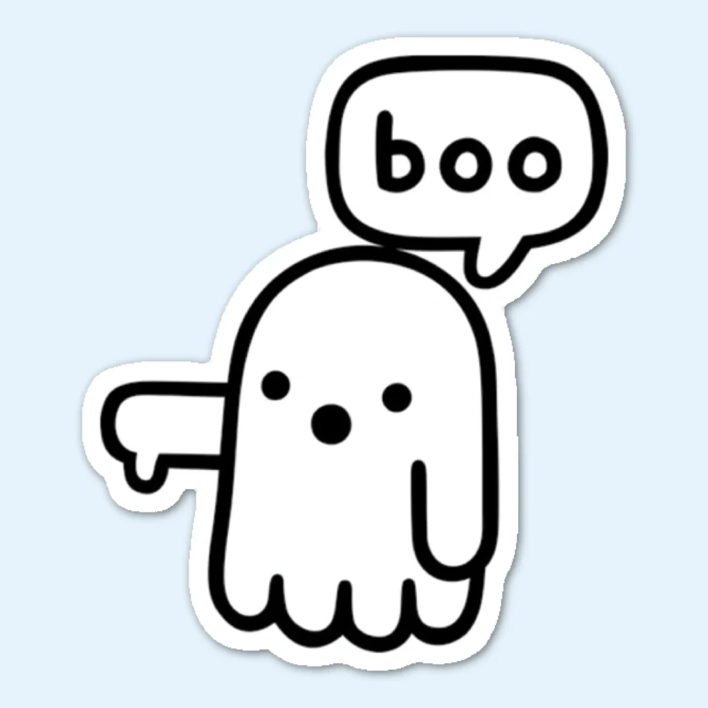 Boo Ghost Sticker – Cute Ghost